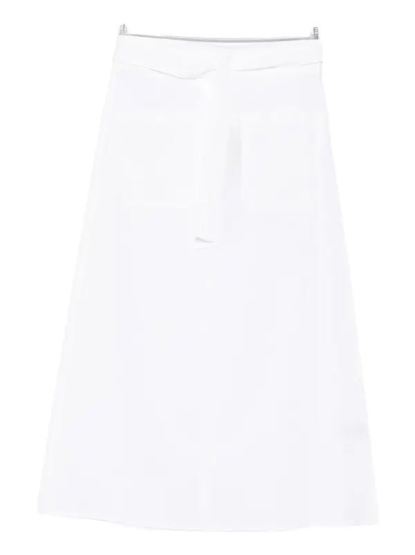 TOTEME Linen And Cotton Blend A-line Skirt - Bianco