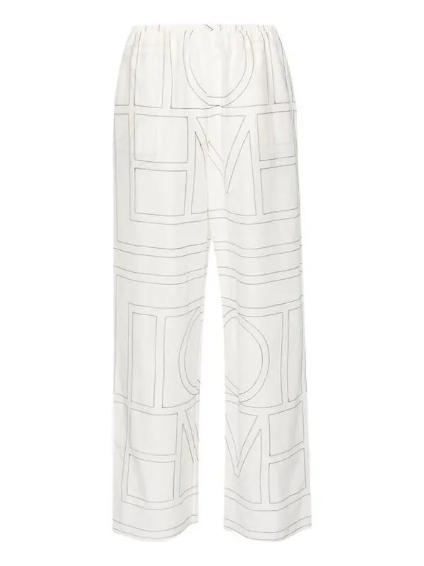 TOTEME Organic Cotton Blend Pajama Pants - White
