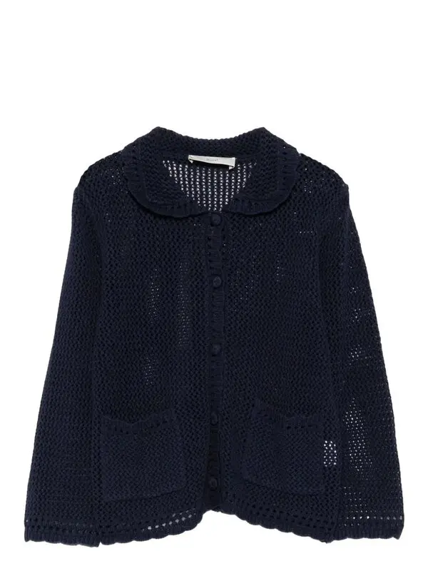 DUNST Linen And Cotton Blend Cardigan - Blu