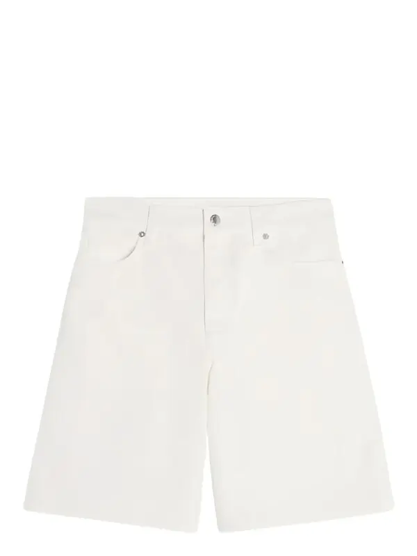 Maison Kitsuné White Cotton Denim Shorts - Avorio