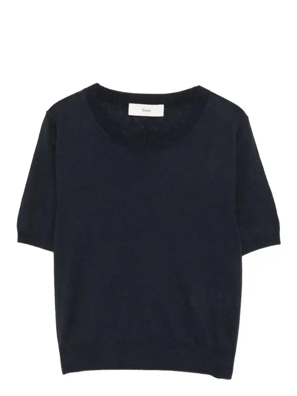 DUNST Cotton And Linen T-shirt - Blu