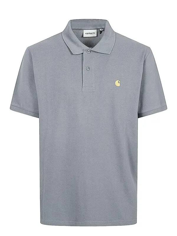 Carhartt Work In Progress Logo Cotton Polo Shirt - Blu