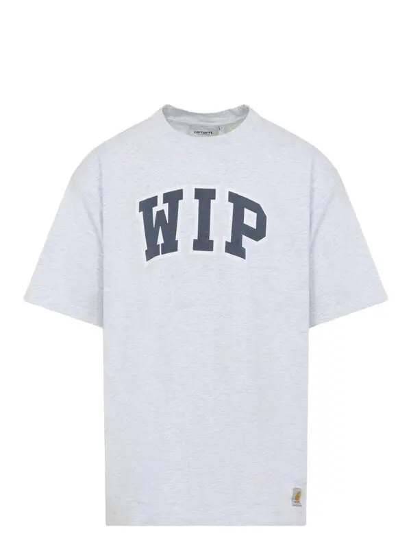 Carhartt Work In Progress Cotton T-shirt With Logo - Grigio