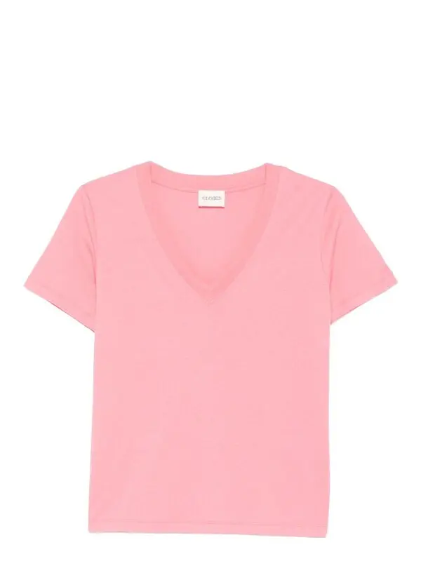 Closed Organic Cotton V-neck T-shirt - Rosa