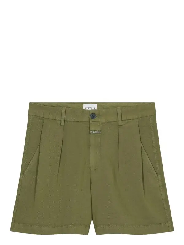 Closed Cotton And Linen Shorts - Verde