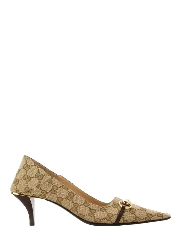 Gucci Vittoria Pumps With Horsebit Detail - Beige