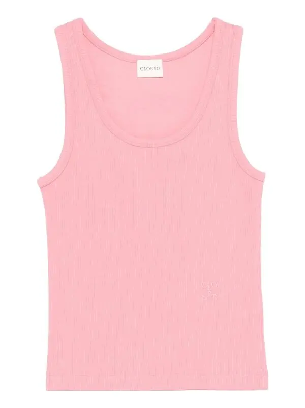 Closed Ribbed Knit Tank - Rosa