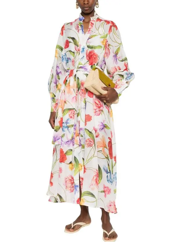 LAVI Printed Long Dress - White