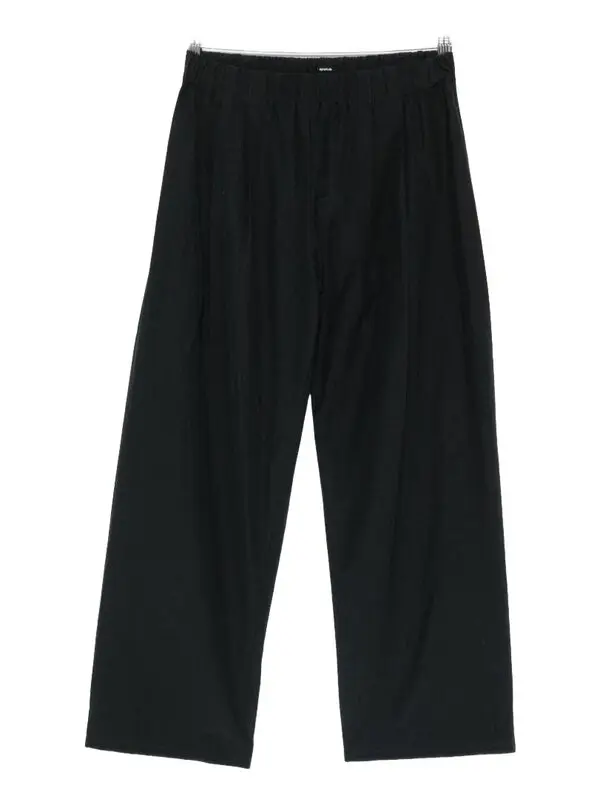 Apuntob Linen Wide-leg Trousers - Nero