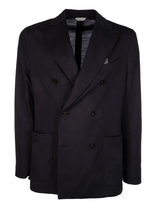 Boglioli Wool Double Breasted Jacket - Blu