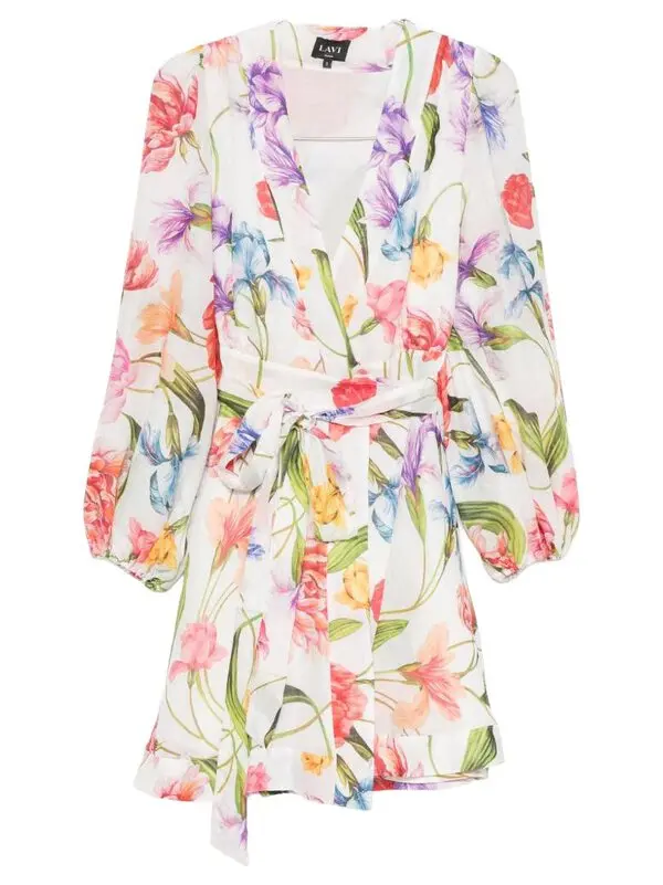LAVI Printed Short Dress - Bianco