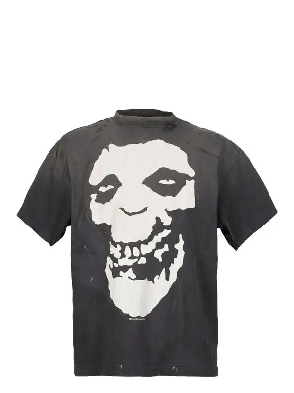 SAINT MXXXXXX Printed Cotton T-shirt - Nero