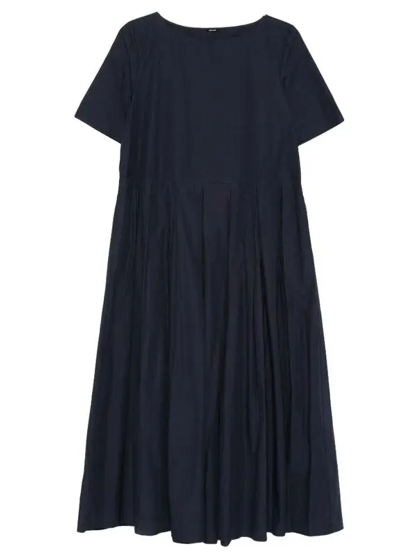 Apuntob Cotton Pleated Midi Dress - Blue