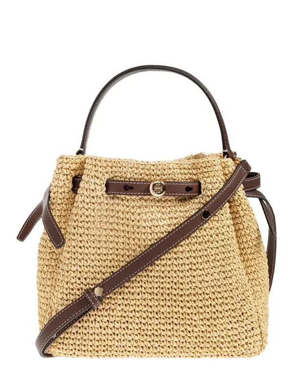 Tory Burch Romy Straw Bucket Bag - Beige