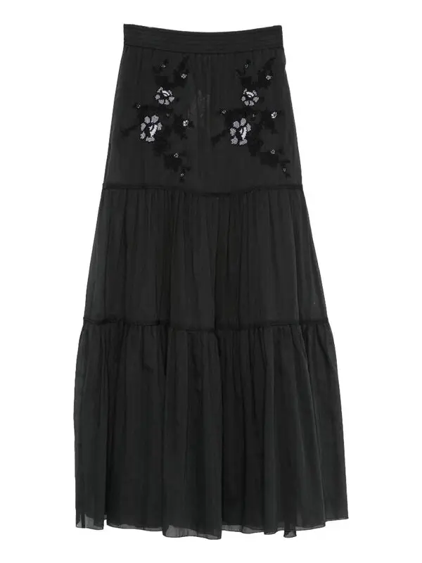 Ermanno Scervino Cotton Long Skirt - Nero