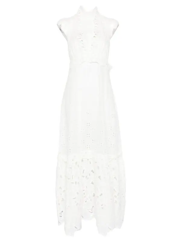 Ermanno Scervino Lace Cotton Long Dress - Bianco