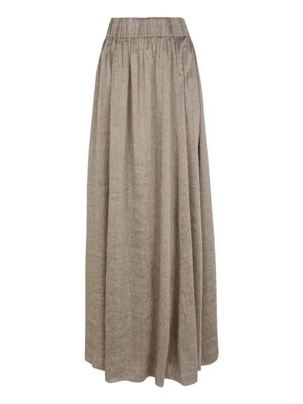 CORTANA Aria Linen Long Skirt - Grigio