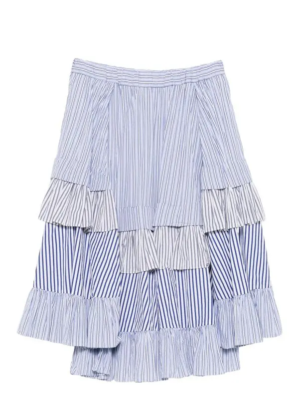 Comme Des Garçons Midi Skirt With Ruffled Trim - Azzurro