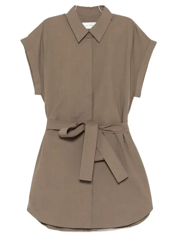 Matteau Cotton Mini Dress - Marrone