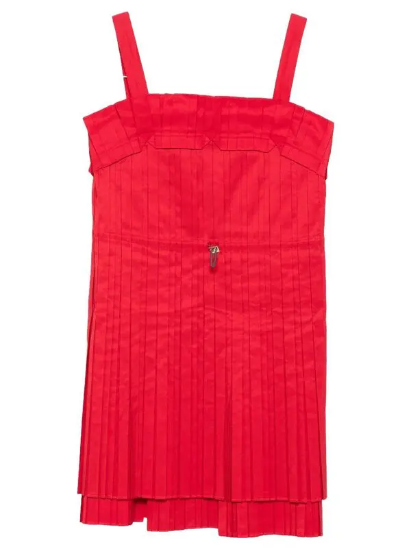 Fendi Pleated Silk Top - Rosso
