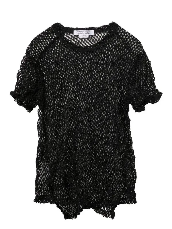 Comme Des Garçons Open Knit T-shirt - Black