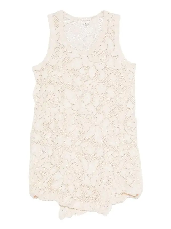 Comme Des Garçons Cotton Blend Lace Tank - Ecru
