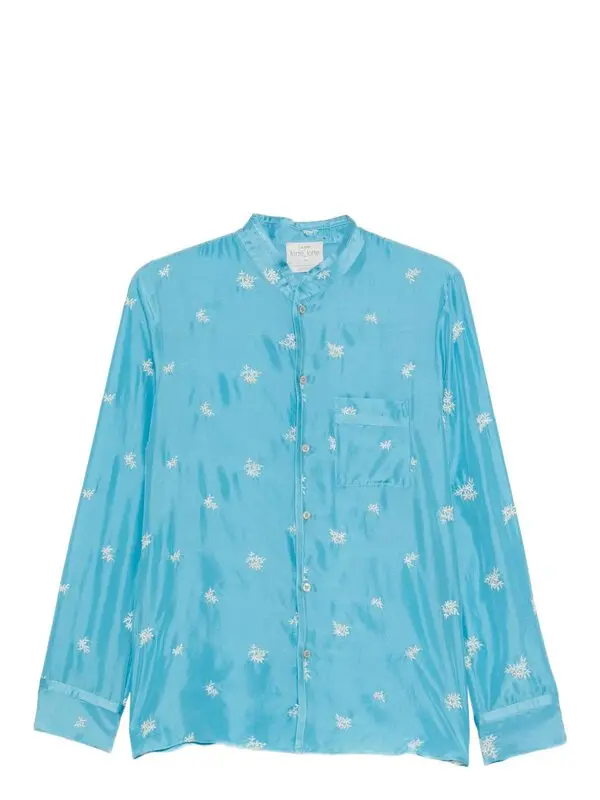 FORTE_FORTE Embroidered Silk Shirt - Azzurro