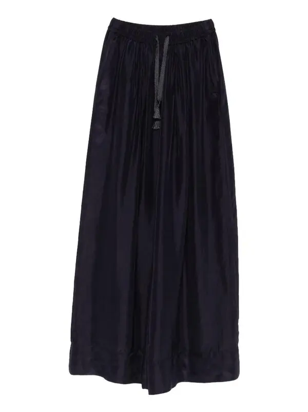 FORTE_FORTE Silk Wide Leg Trousers - Blu