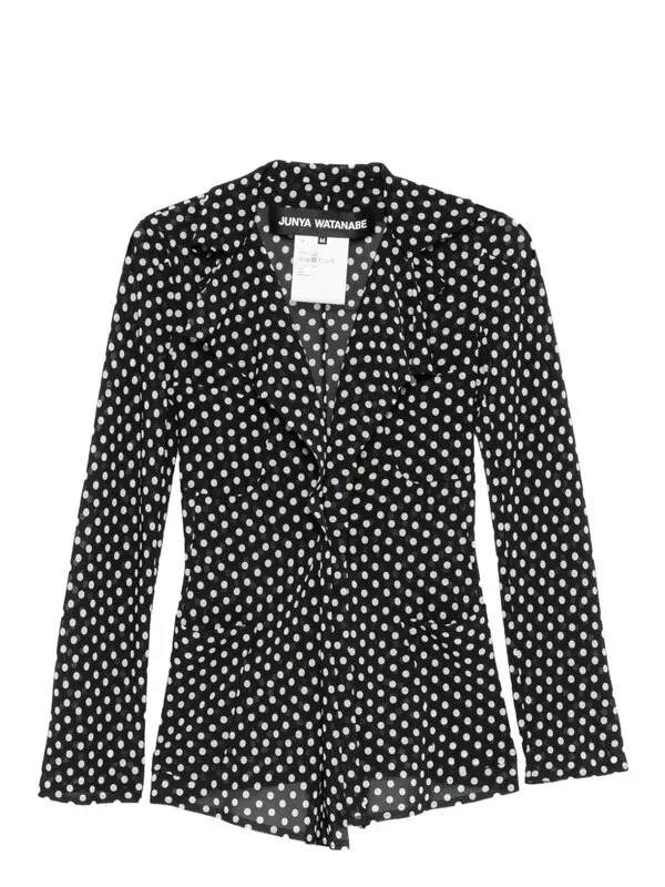 Junya Watanabe Polka Dot Ruffled Jacket - Nero