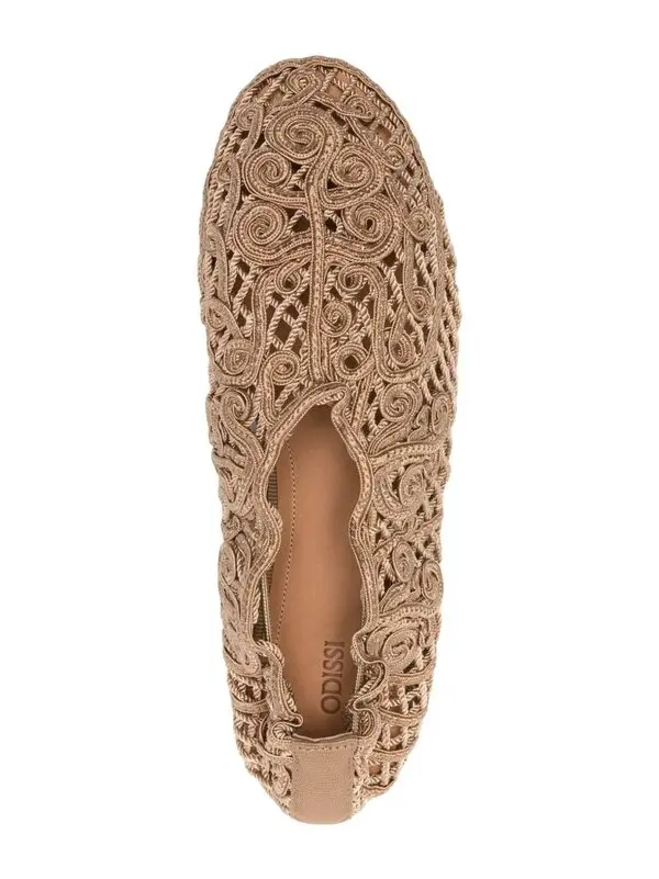 ODISSI Woven Ballet Flats - Beige