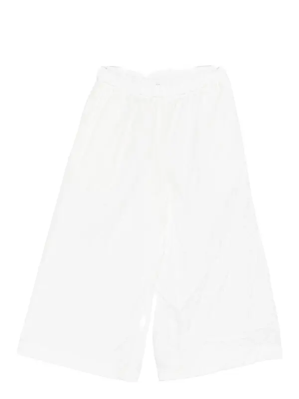 Comme Des Garçons Wide Leg Cropped Trousers - Bianco