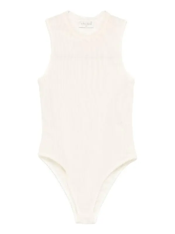 FORTE_FORTE Tulle Bodysuit - Crema