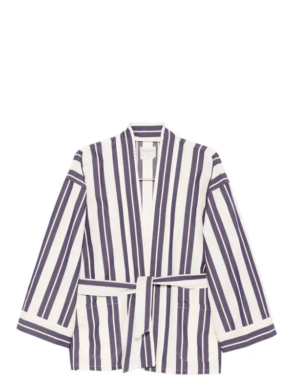 FORTE_FORTE Striped Kimono Jacket - Blu