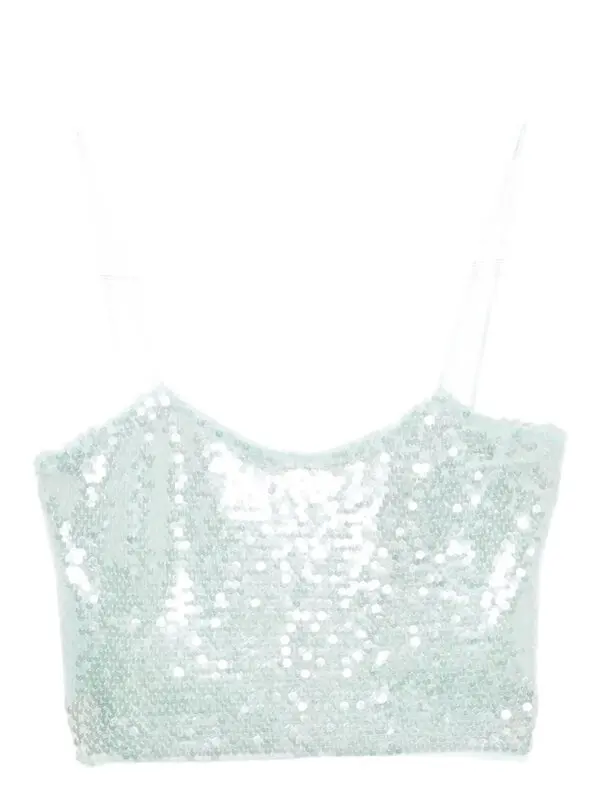 FORTE_FORTE Sequin Embellished Spaghetti Strap Top - Azzurro