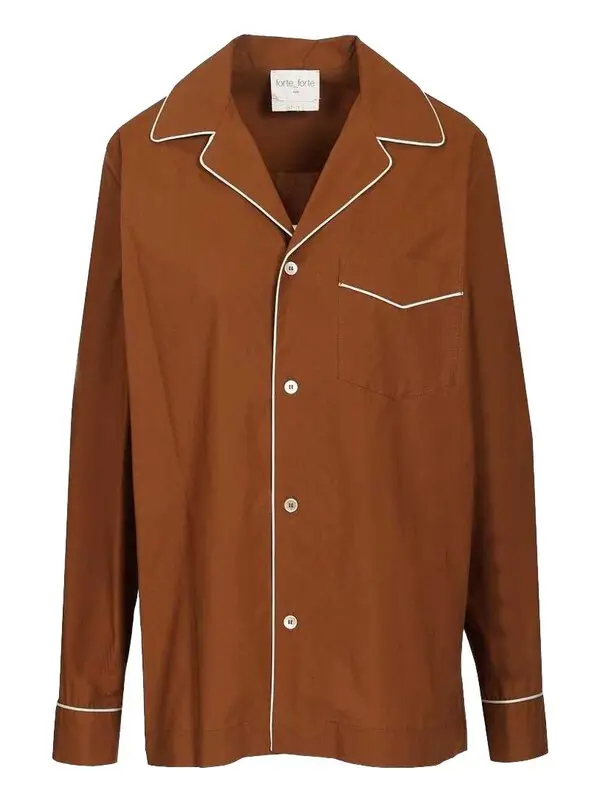 FORTE_FORTE Cotton Pajama Shirt - Marrone