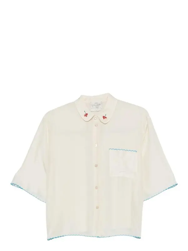 FORTE_FORTE Embroidered Silk Shirt - Crema