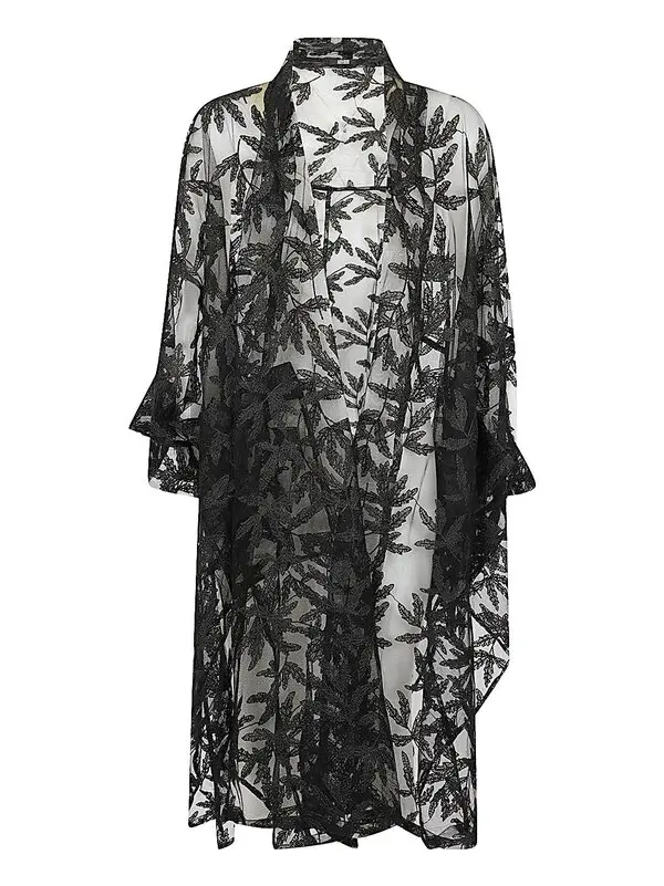 MOYURU Embroidered Long Jacket - Nero