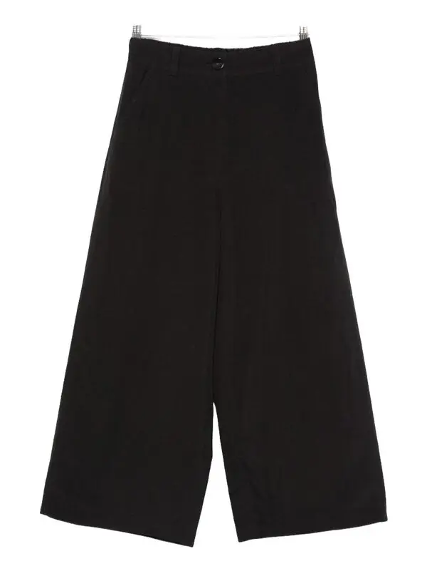 Soh Linen Blend Wide Leg Trousers - Nero