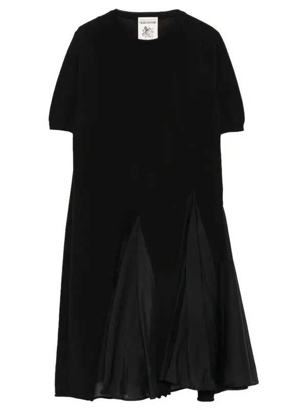 SEMICOUTURE Blondie Cotton And Silk Dress - Nero