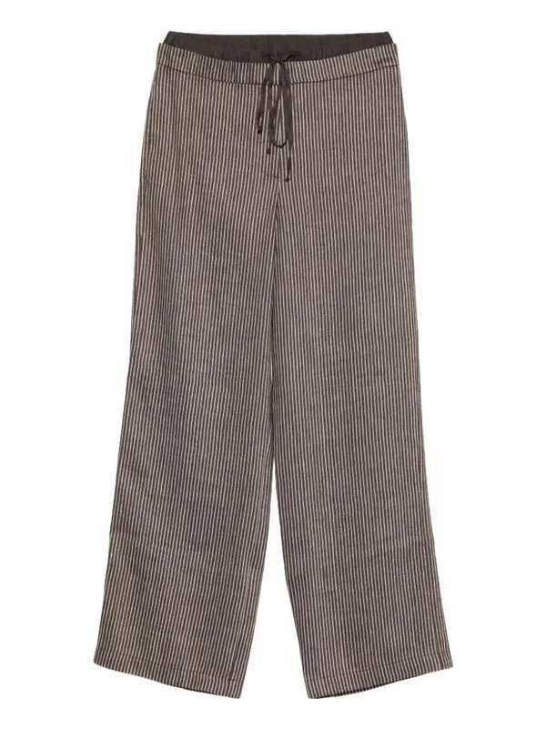ALYSI Striped Drawstring Waist Trousers - Marrone