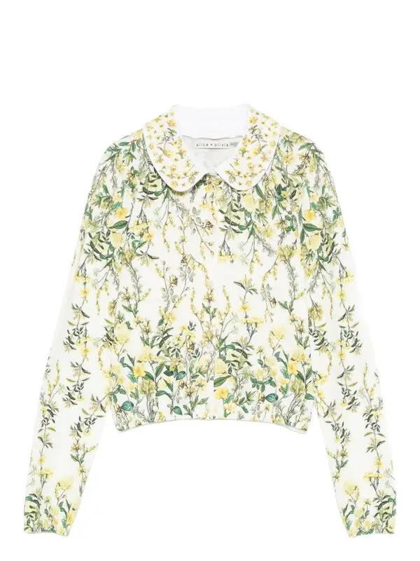 Alice + Olivia Carson Printed Cardigan - Bianco