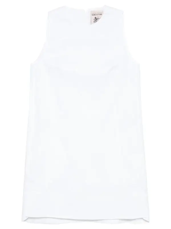 SEMICOUTURE Sheena Linen Mini Dress - Bianco