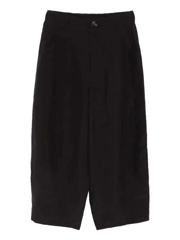 Soh Linen Blend Wide Leg Trousers - Nero