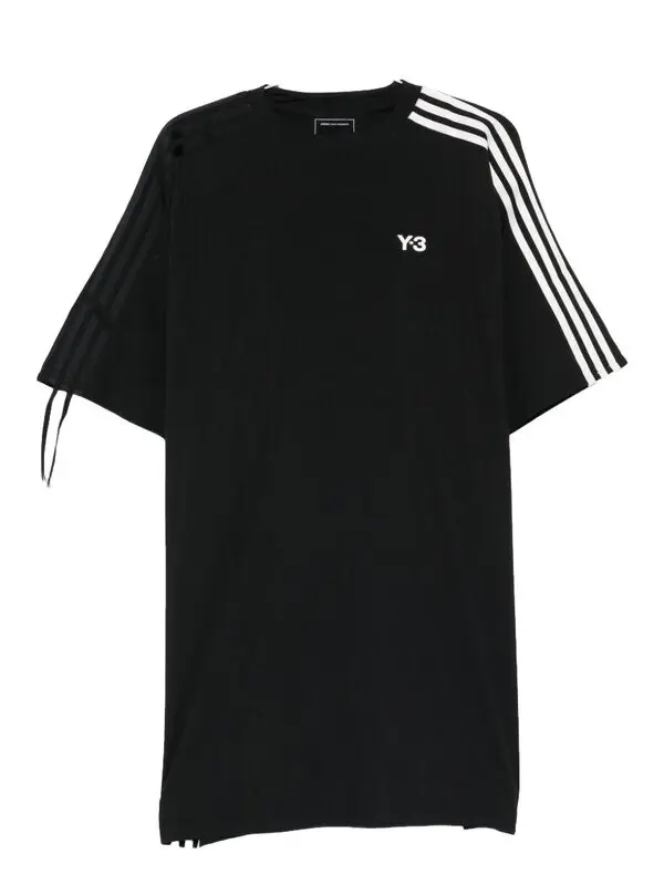 Y3 T-shirt Dress With Three-stripe Detail - Black