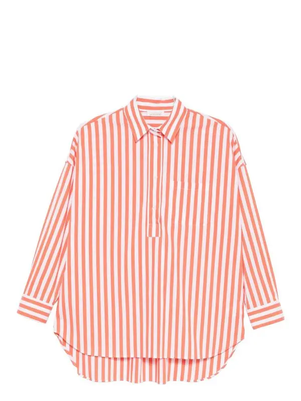 ARCHIVIO '67 Cotton Blend Striped Shirt - Rosso