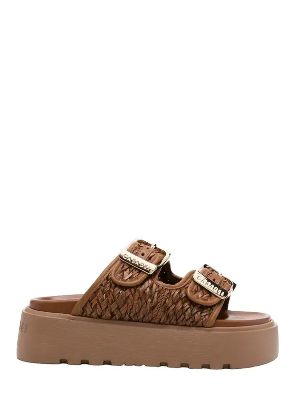 Casadei Woven Strap Platform Sandals - Marrone