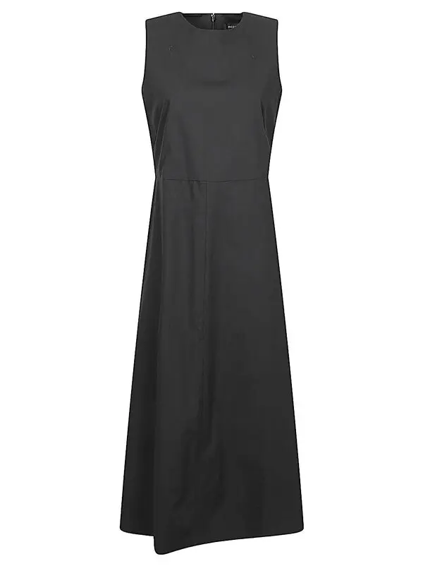 MIZUIRO Cotton Long Flared Dress - Nero