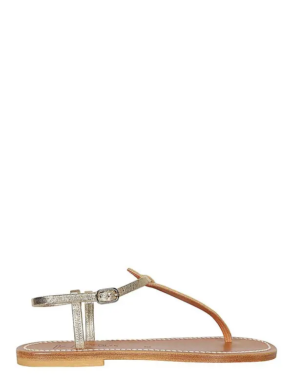 K.JACQUES Picon Leather Thong Sandals - Golden