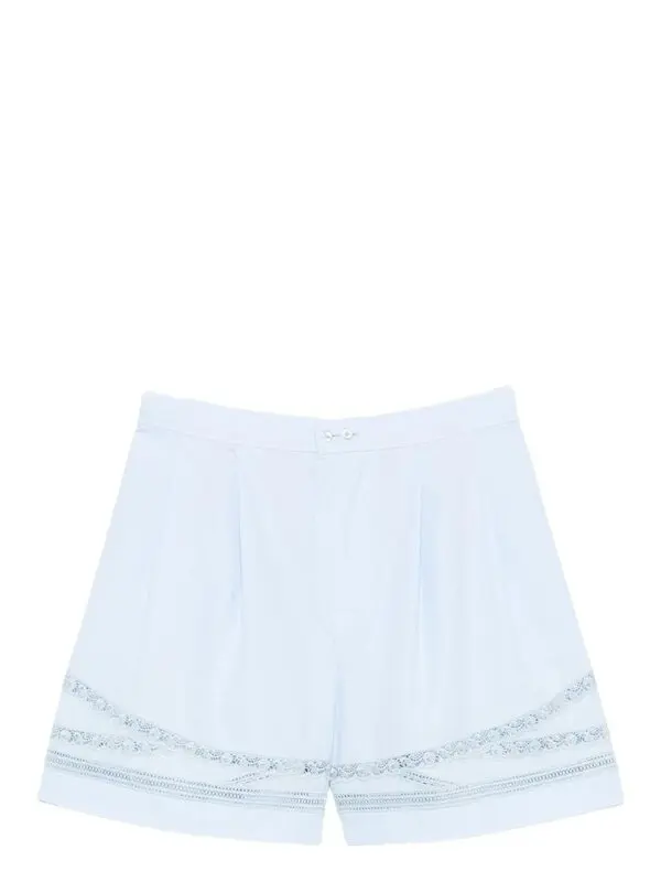 Ermanno Scervino Cotton Lace-trimmed Shorts - Azzurro
