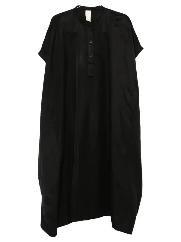 Soh Linen Blend Short Dress - Nero